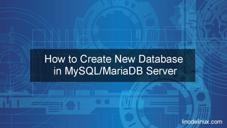 How To Create New Database In Mysqlmariadb Server Linodelinux